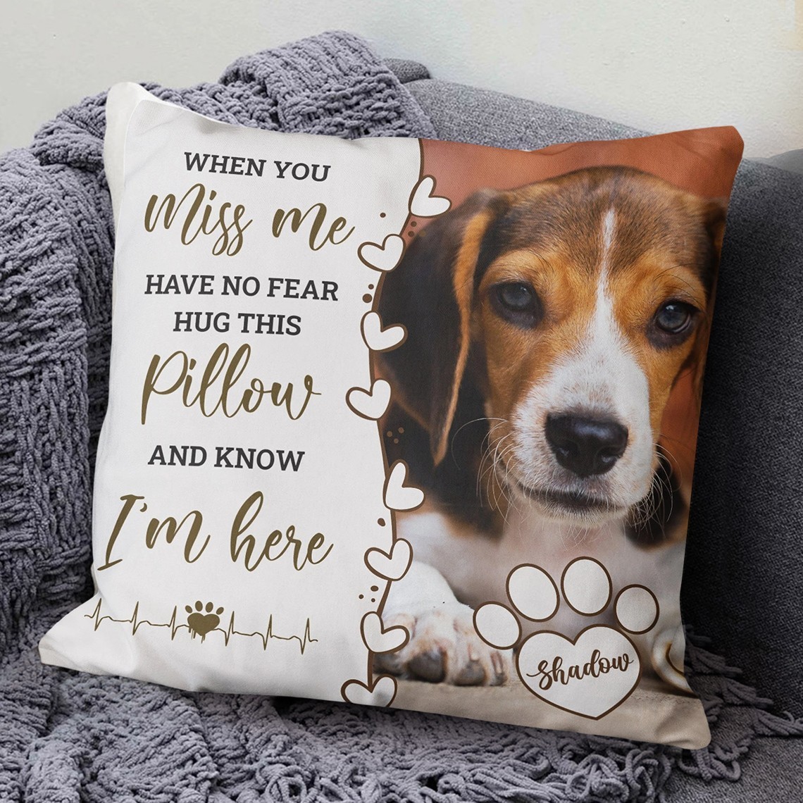 Custom Dog Memorial Pillow with Photo Gifts for Dog Lover Pet Memorial ...